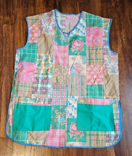 Vintage 1960s Button-Front Full Cobbler Apron Smock Retro Patchwork 2 ...