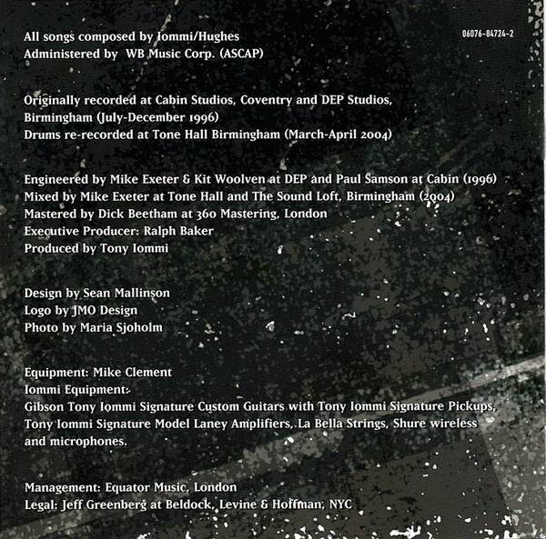 Tony Iommi With Glenn Hughes - The 1996 Dep Sessions - (CD, Album ...