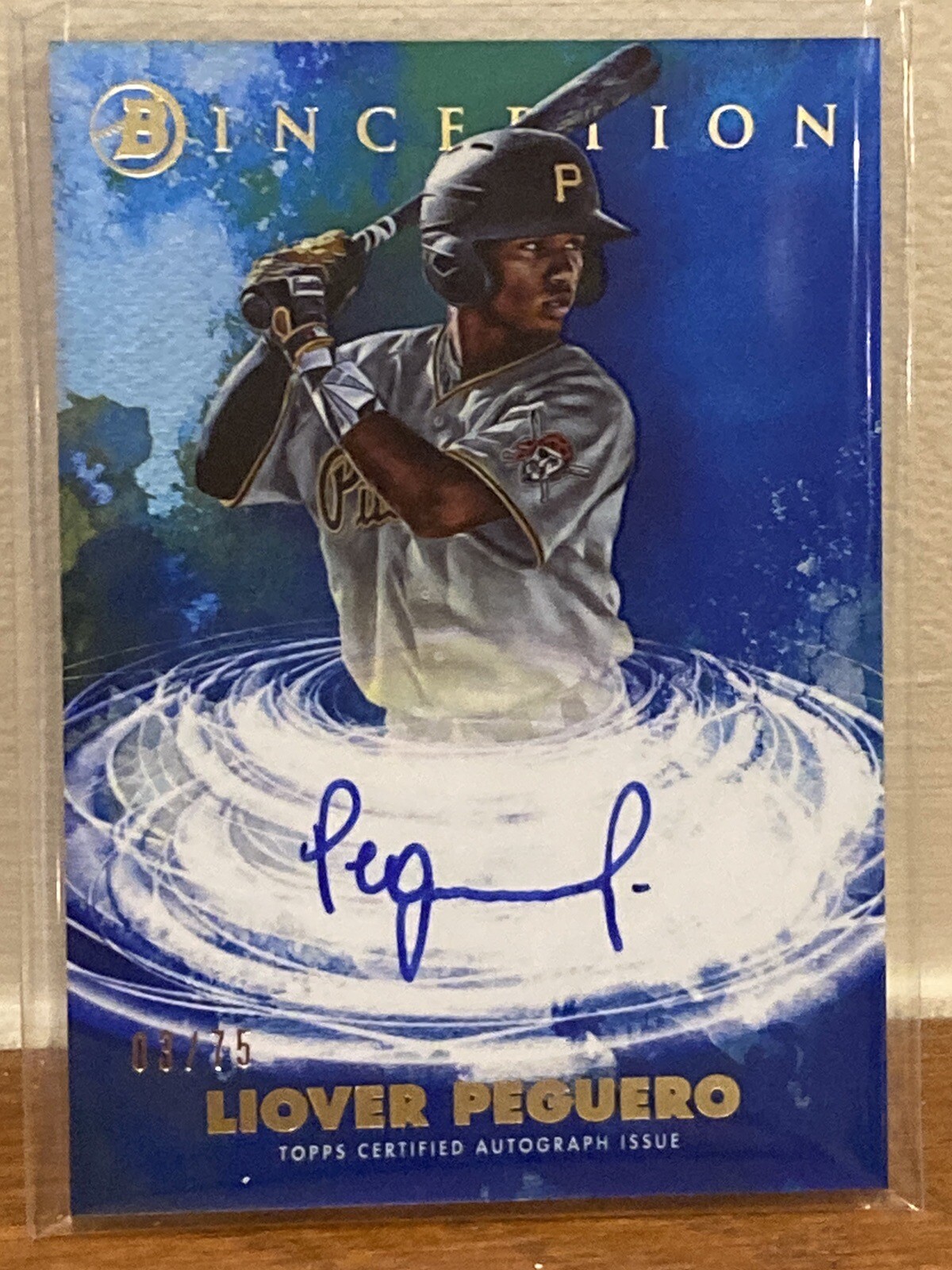 2021 Bowman Inception Blue Primordial Prospect Autograph Liover Peguero ...