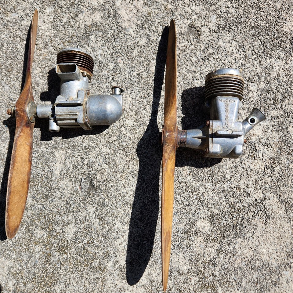 Three Vintage 1940s 1950s Model Airplane Engines, Stallion, McCoy ...