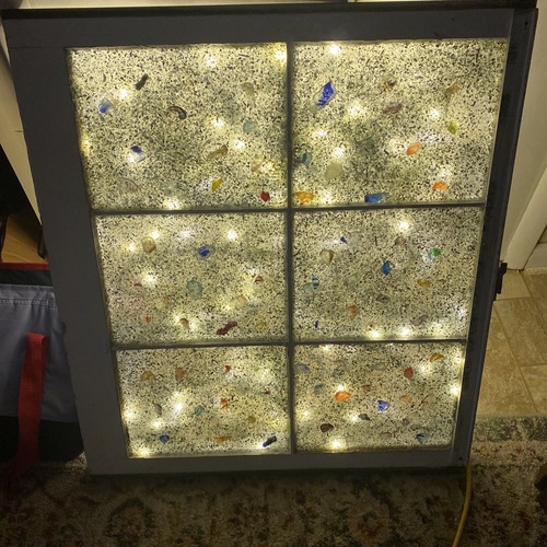 Vintage Glass Window With Glass Frit And Pieces Of Recycled Glass | eBay