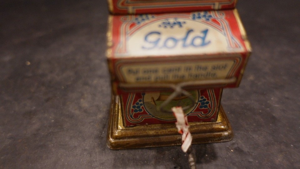 ANTIQUE TIN "GOLD HAND SHADOWS" MECHANICAL BANK - BY STOLLWERCK ca ...