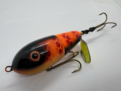 8" Lake X Lures Fat Bastard NLS Canadian Crush Topwater Prop Bait Musky ...