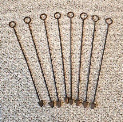 8 Pcs Antique Hand Forged Number Branding Irons~Cattle Horns/Sheep/Wood ...