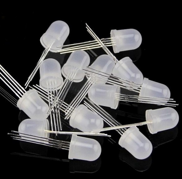 50pcs PL9823 F8 8mm LED round RGB LED P9823 chipset inside Full color ...