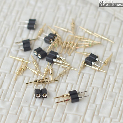 30 pairs 2 Pins mini-plug kits 2.54mm straight connectors round ...