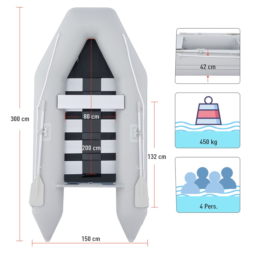 10ft Inflatable Boat Raft Fishing Dinghy Tender Pontoon Dive Rescue ...