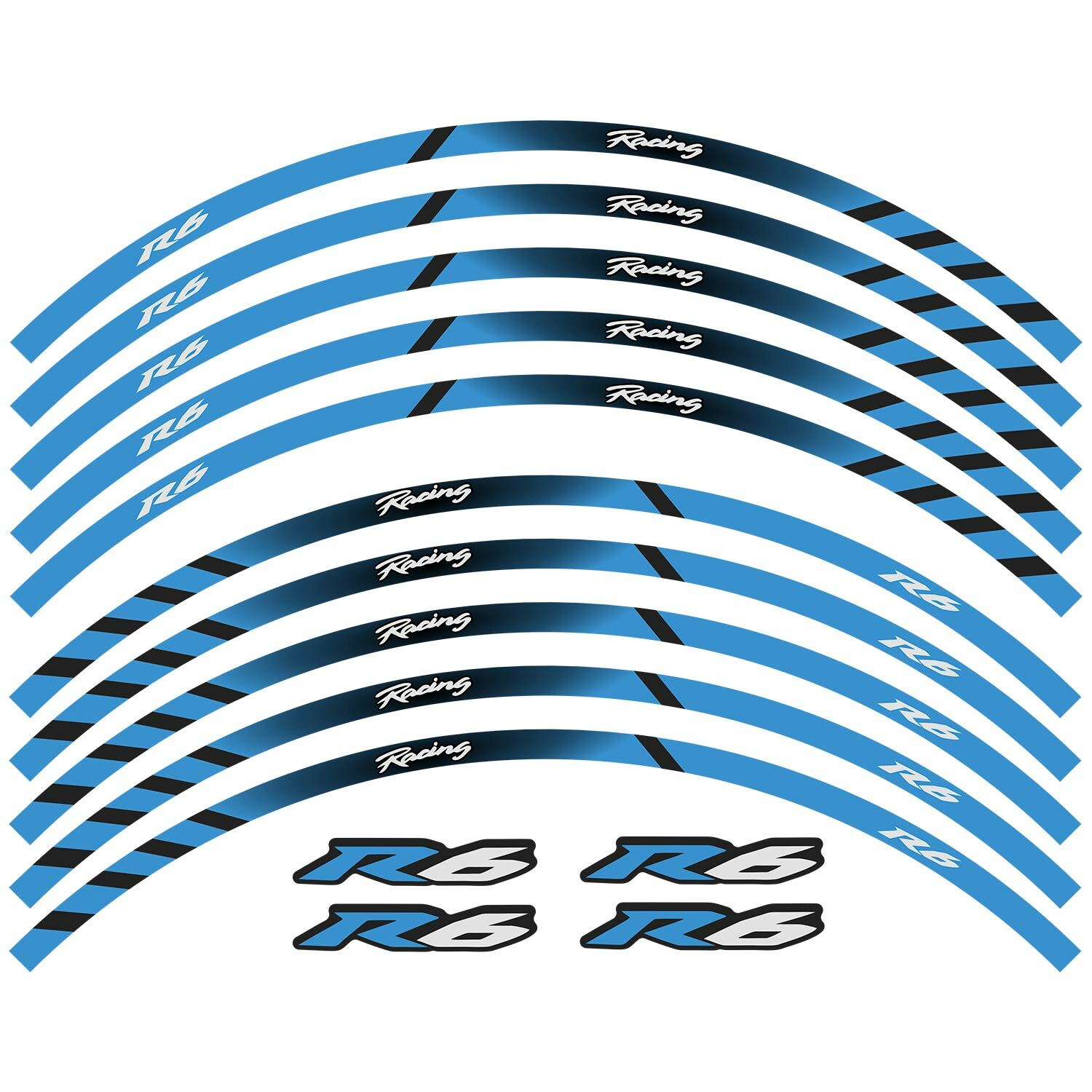 17" 18" "R6" Motorcycle Wheel Rim Tape Decal Stripes Sticker for Yamaha ...