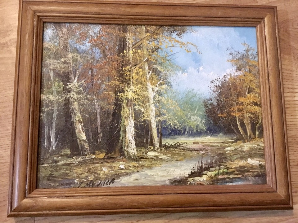 Vintage J MEDINA Landscape Oil Painting On Canvas 9 X 12 | eBay