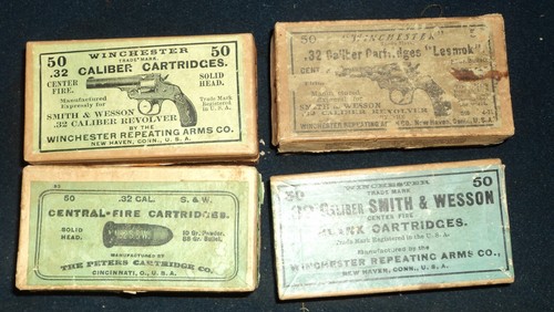 4 Vintage .32 cal Winchester & Peters Ammo Bullet shells box - EMPTY ...