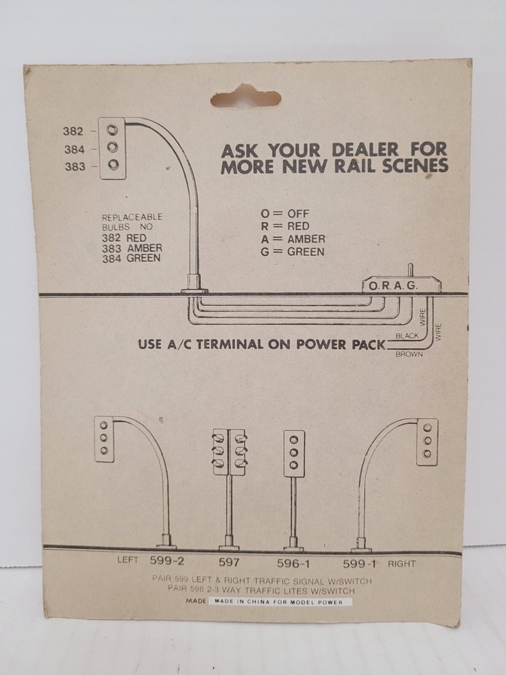Model Power Ho Scale Lighted Accessories Traffic Signals #599-1 Right ...