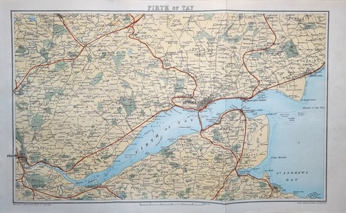 Carte De L'Écosse 1894 Firth De Tay Dundee Broughty Ferry Newburgh ...