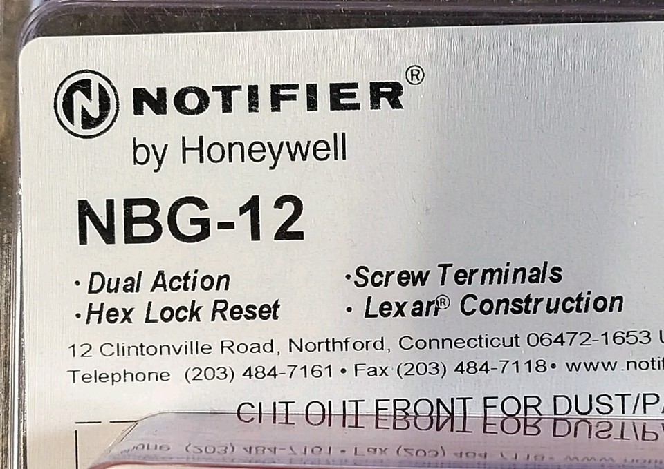 NOTIFIER NBG-12 FIRE ALARM DUAL ACTION CONVENTIONAL PULL STATION - NEW ...