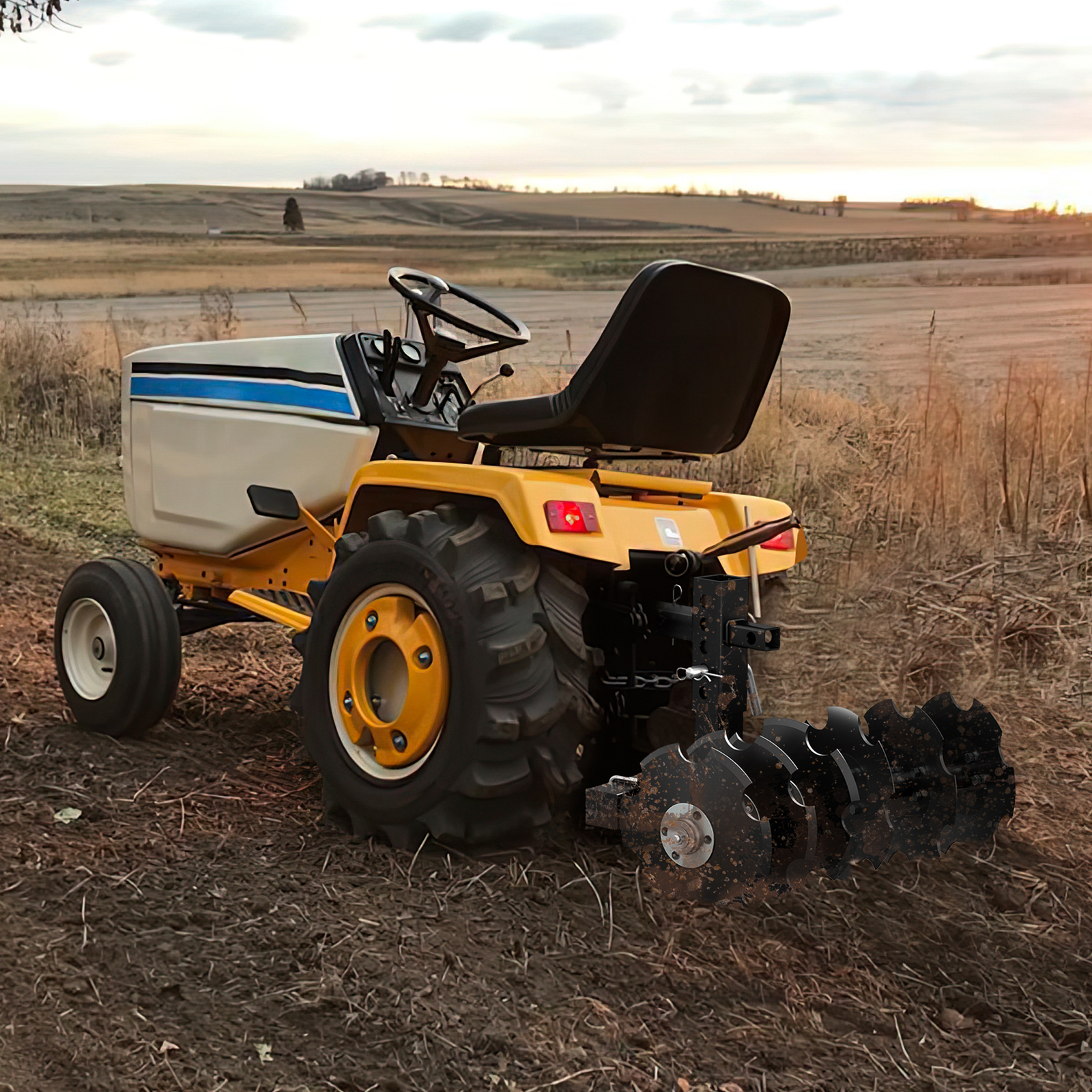 28" Cut Width ATV/UTV Disc Plow Harrow With 2" Receiver Hitch Heavy ...