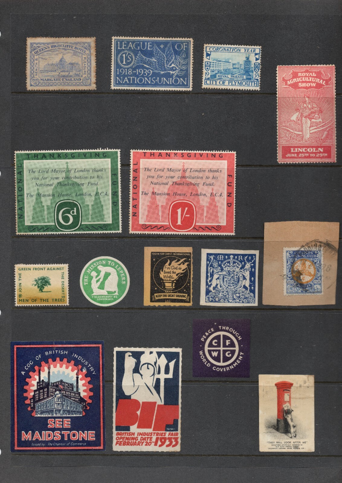 Nice Collection of Rare Original GB Cinderella Stamps and Labels on a ...