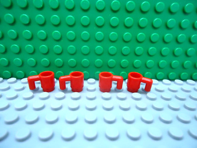 Lego mini figure 4 Red Coffee Cups Mugs drink NEW | eBay