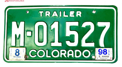 1998 Colorado Trailer License Plate | eBay