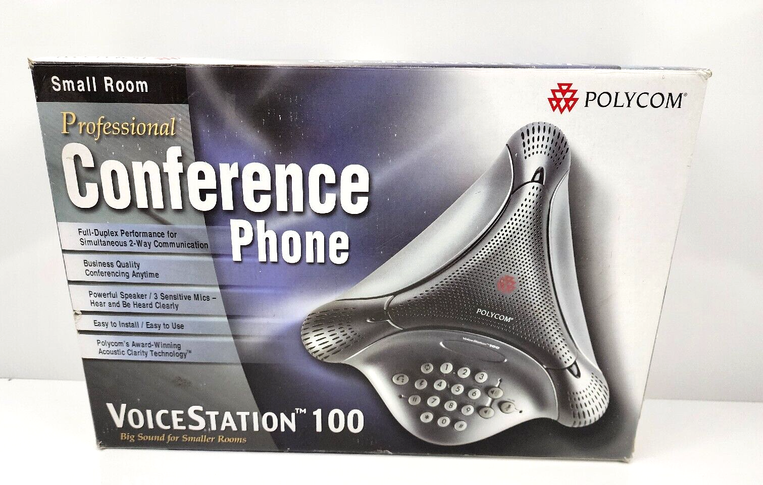 Polycom VoiceStation 100 Analog Conference Speakerphone W/ Wall Power ...