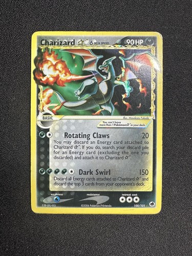 Charizard Gold Star (Delta Species) 100/101 Dragon Frontiers Holo HP ...
