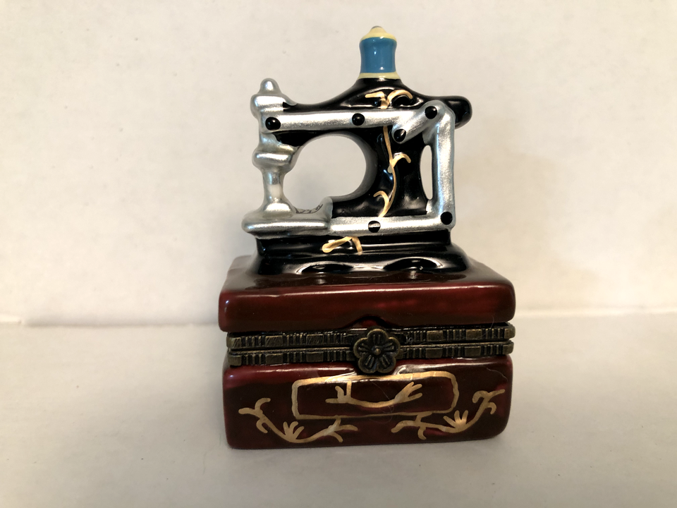 TRINKET BOX CERAMIC SEWING MACHINE | eBay