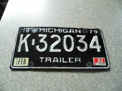 Vintage 1979 Michigan Trailer License Plates - K-32034 | eBay