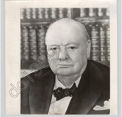 BRITISH Prime Minister WINSTON CHURCHILL Grumpy Headshot VTG 1955 Press ...