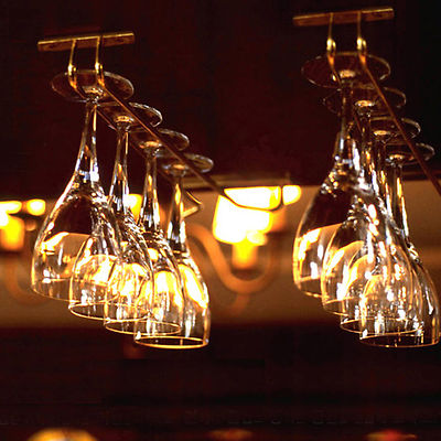 Hanging Wine Glass Rack Drinking Glasses Storage Steel Holder Under ...