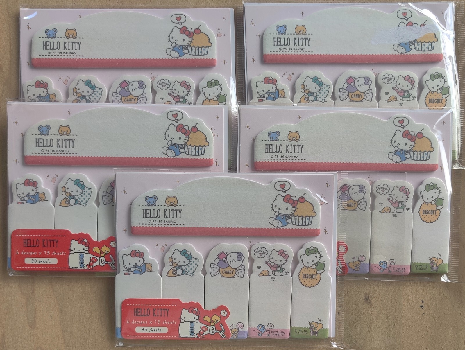 BNIP - Hello Kitty Sticky Notes Cute Memo Bookmark - Lot of 5 | eBay