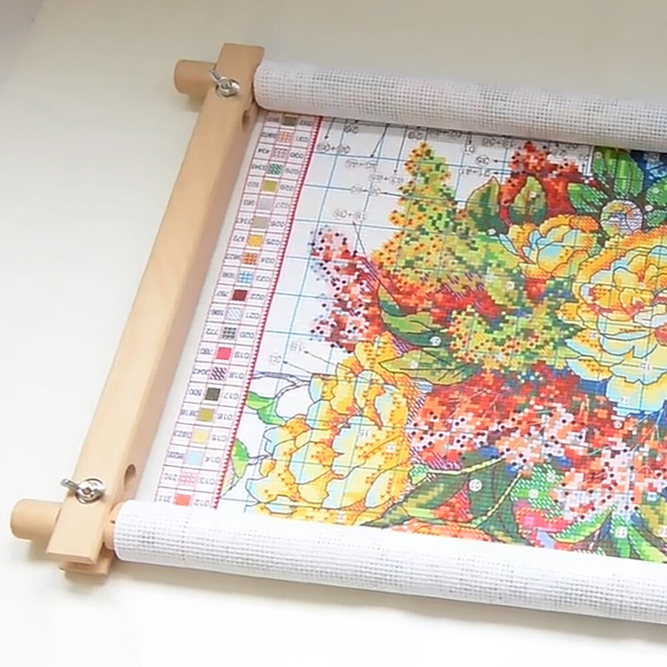 Cross Stitch Needlepoint Scroll Frame Embroidery Scroll Wood Needlework ...