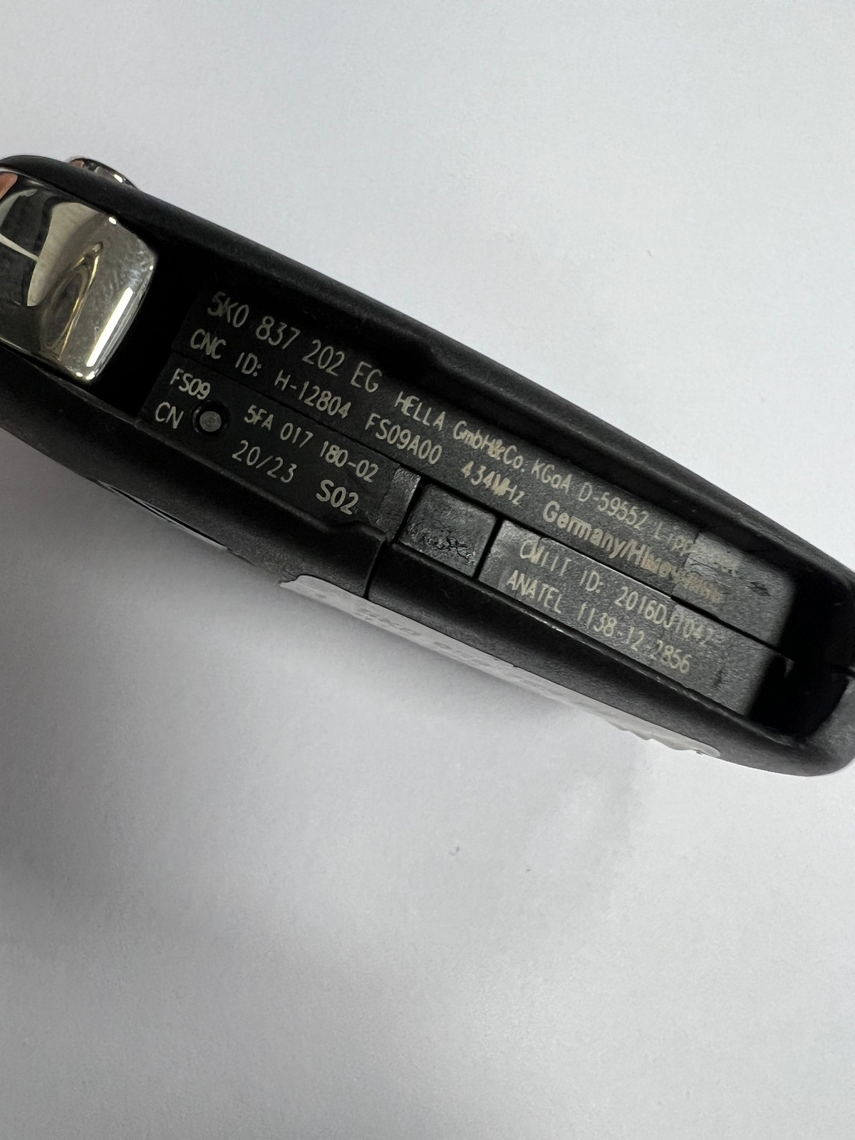 VOLKSWAGEN 3 BUTTON REMOTE FLIP KEY FOB GOLF POLO ETC TESTED. 5K0 837 ...