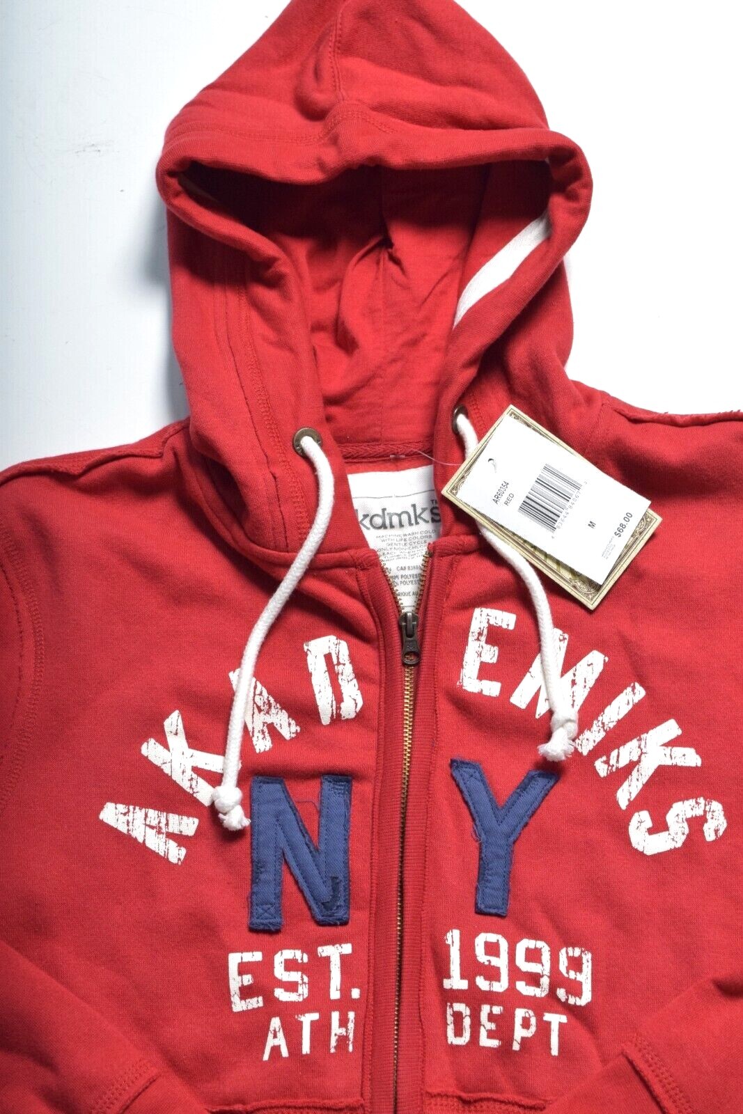 Akademiks Mens $68 Red Fleece Zip Up Athletic Sweatshirt Hoodie Y2K | eBay