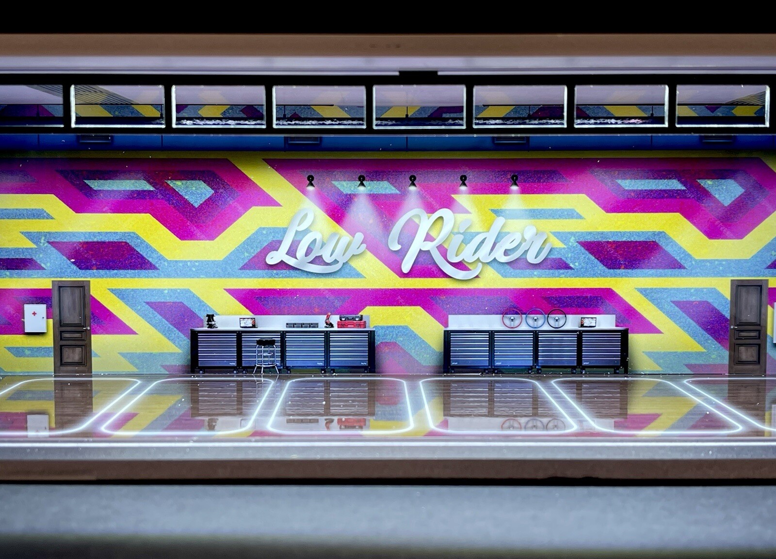 Low Rider Theme 1:64 Model Diorama Garage LED Lighting! For Hot Wheels ...