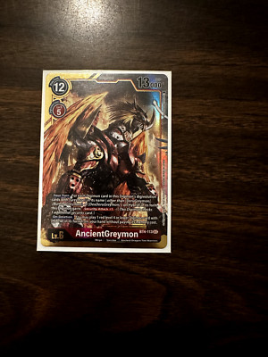 Digimon TCG CCG AncientGreymon BT4-113 Alternative Art Foil SEC | eBay