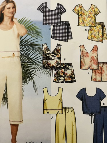 Simplicity 7234 Misses’ Tops, Cropped Pants Or Shorts & Skort Sizes 6 ...