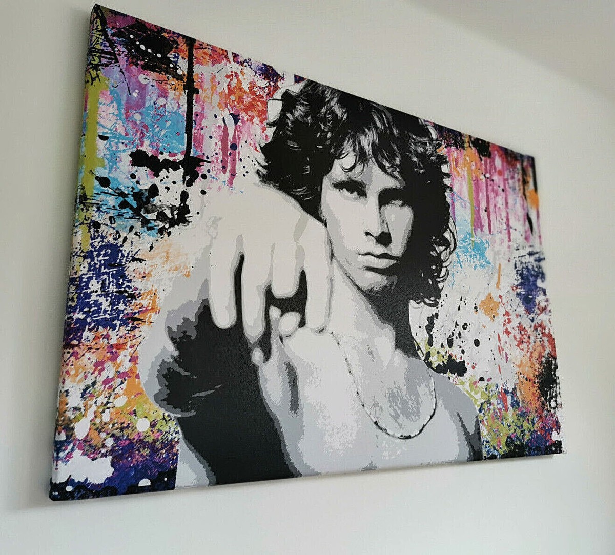 Jim Morrison Painting Jim Morrison Retro Neon Colours Funky Wall Art