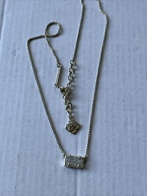 Kendra Scott Rectangle Gold Pendant Necklace in Iridescent Drusy 4b | eBay