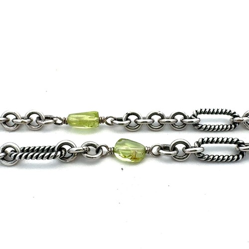 Designer Lori Bonn 925 Sterling Silver Oval Peridot Birthstone Station ...