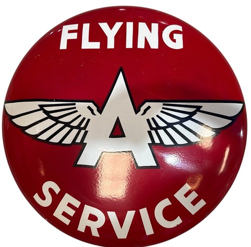 FLYING A GASOLINE GAS AND OIL BUTTON GAS AND OIL PORCELAIN ENAMEL SIGN ...