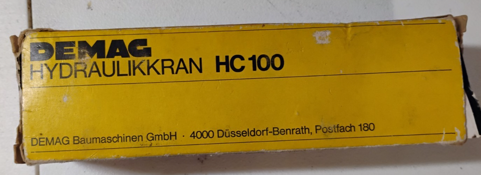 COLLECTIBLE.VINTAGE.BARELY USED.DEMAG Hydraulic HC 100 Crane Truck 1/50 ...