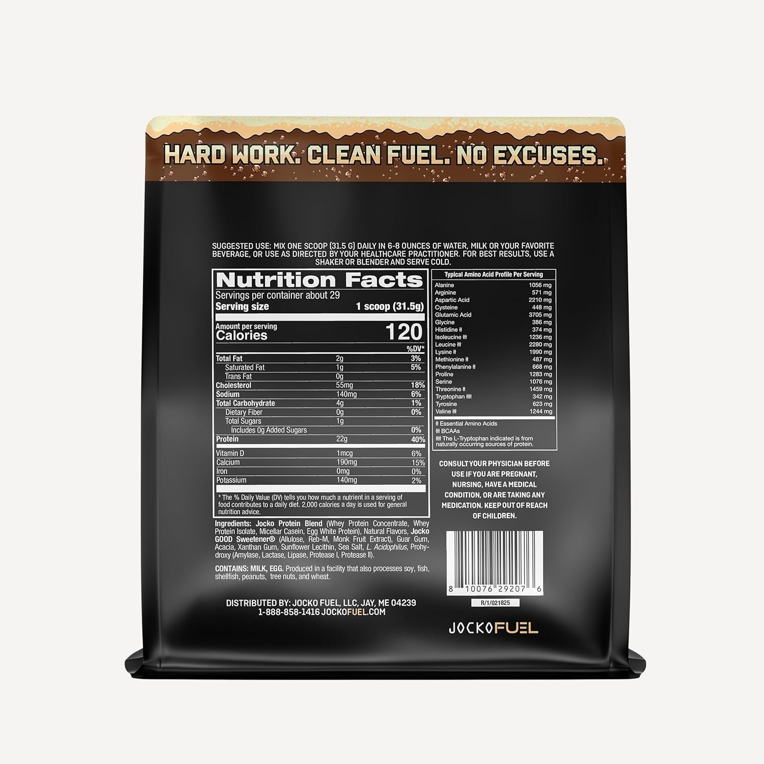 Jocko MOLK Whey Casein Protein Blend Powder 22g Protein 2LB Bags ALL ...