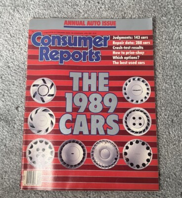 Consumer Reports Annual Auto Issue The 1989 Cars April 1989 | eBay