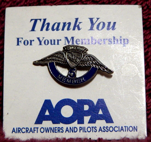 AOPA Aircraft Owners and Pilots Association 5 Year Member Pin | eBay