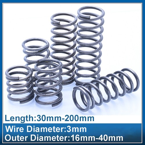 Black Compression Spring 3mm Wire Diameter Pressure Spring 30mm - 200mm ...