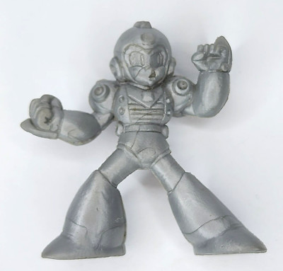Mega Man Rockman 1.5" Power Mega Man Silver Rubber Keshi Figure Bandai ...