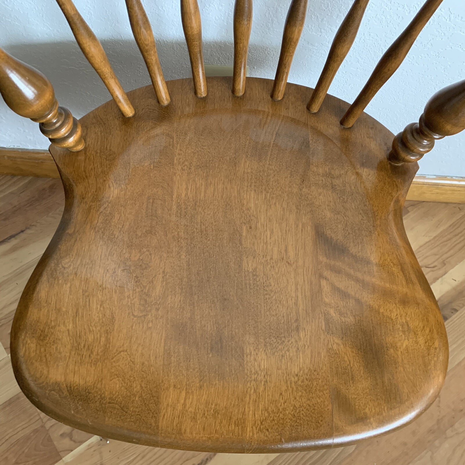 VTG Ethan Allen Maple Wood Nutmeg Heirloom Comb Back Swivel Mates Chair ...