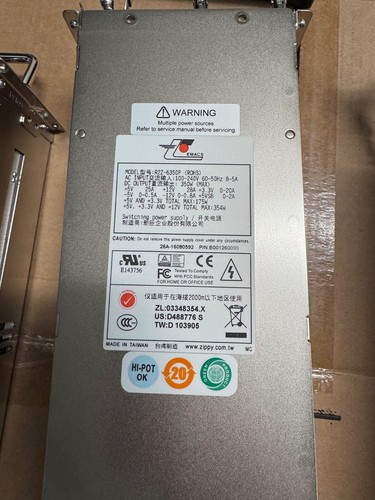 EMACS Zipp R2Z-6350P 350W Dual Server Power Supply Assembly | eBay