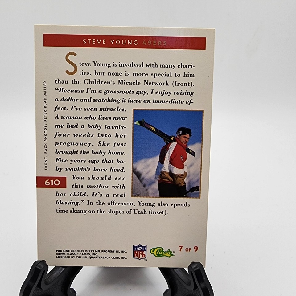 1993 Classic NFL Pro Line Profiles Steve Young #610 | eBay