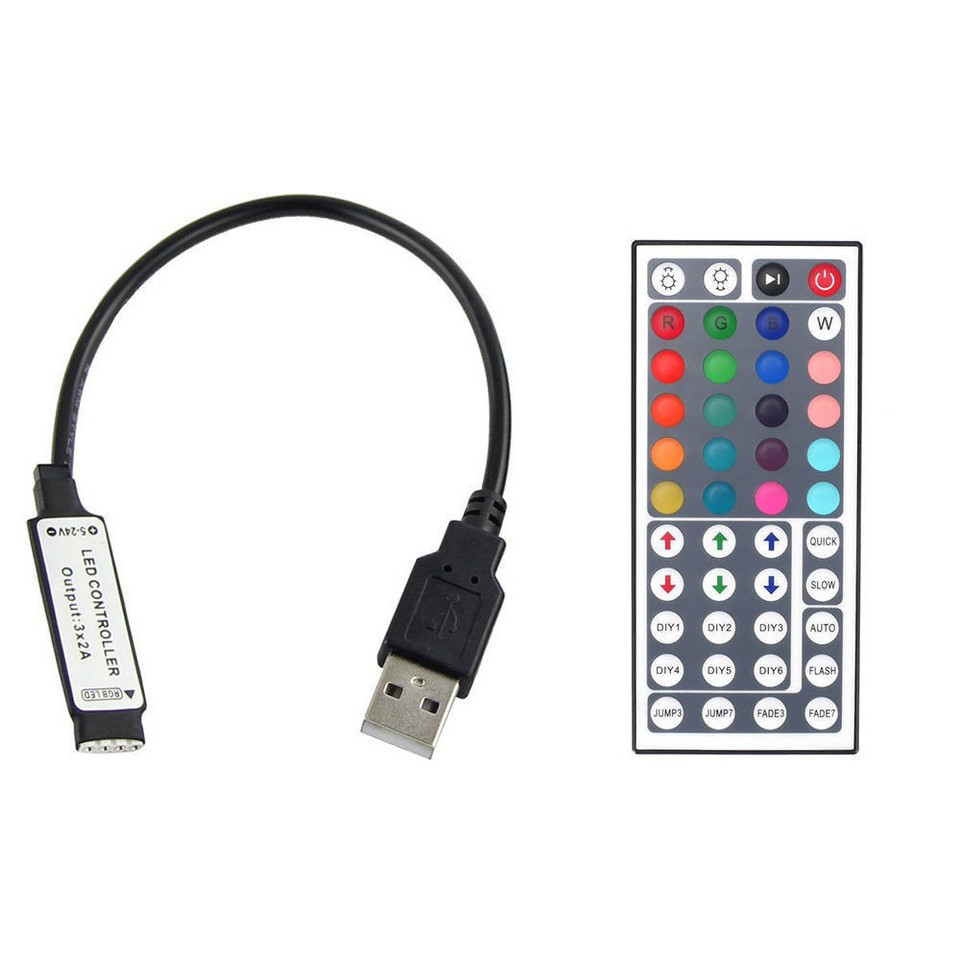 1pc 3/17/24/44 Key USB Remote Controller For 5V 5050 RGB LED Strip ...