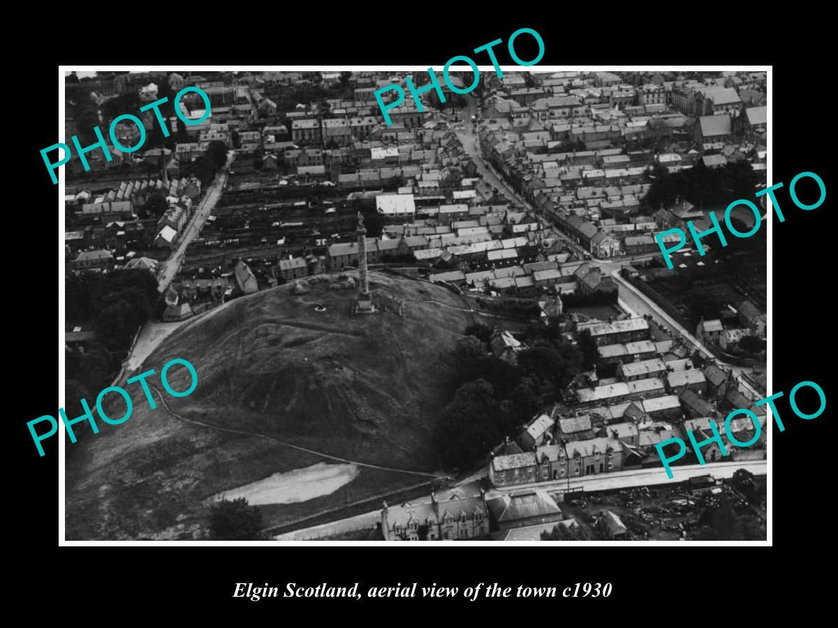 OLD 8x6 HISTORIC PHOTO OF ELGIN SCOTLAND AERIAL VIEW OF THE TOWN c1930 ...