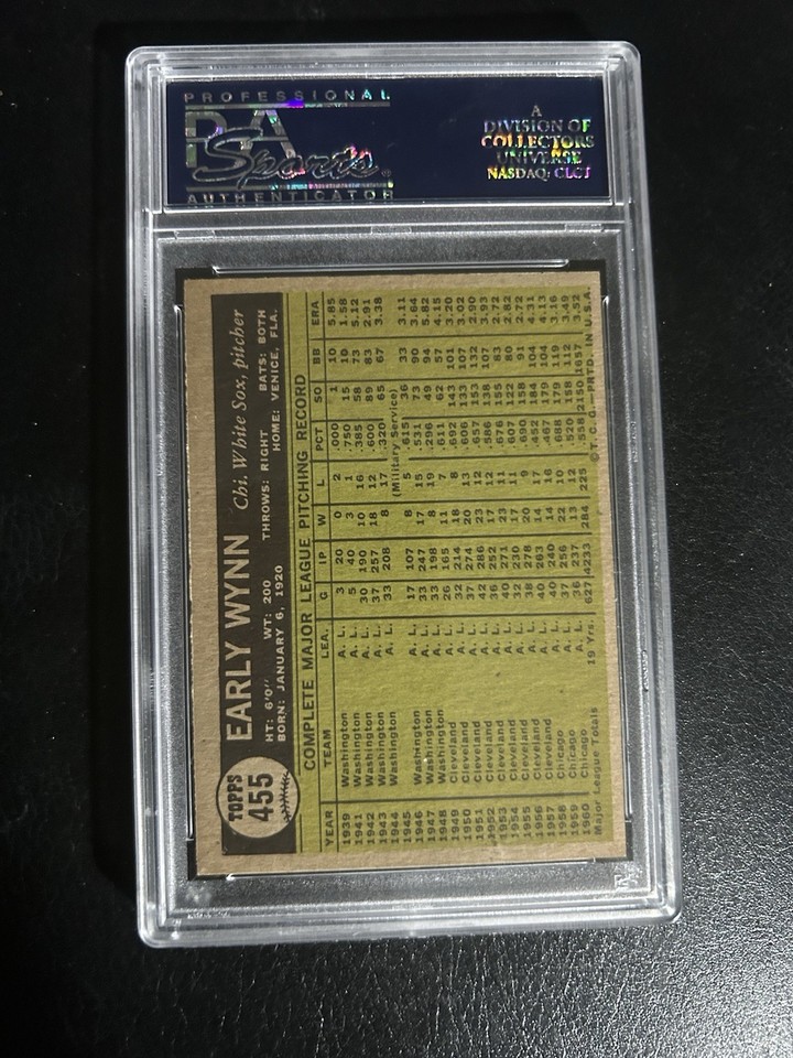 1961 Topps Set Break #455 Early Wynn White Sox HOF PSA 8.5 | eBay